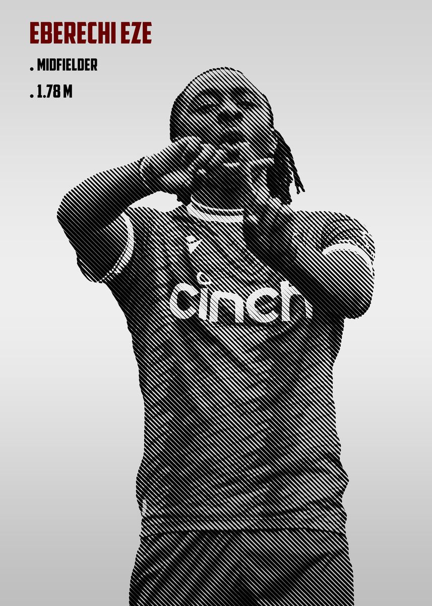 'Eberechi Eze' Poster, picture, metal print, paint by Trending ...