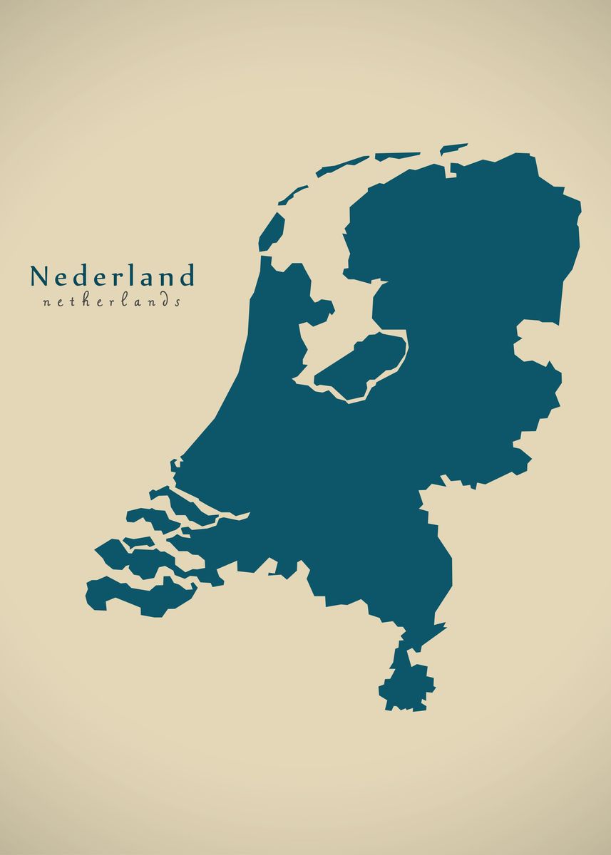 'Netherlands map' Poster, picture, metal print, paint by Ingo Menhard ...