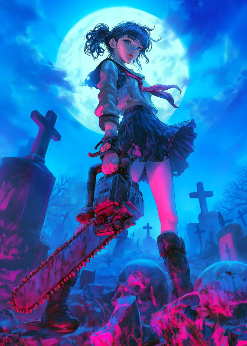 'Wields Horror Goth Girl' Poster, picture, metal print, paint by Pixel ...