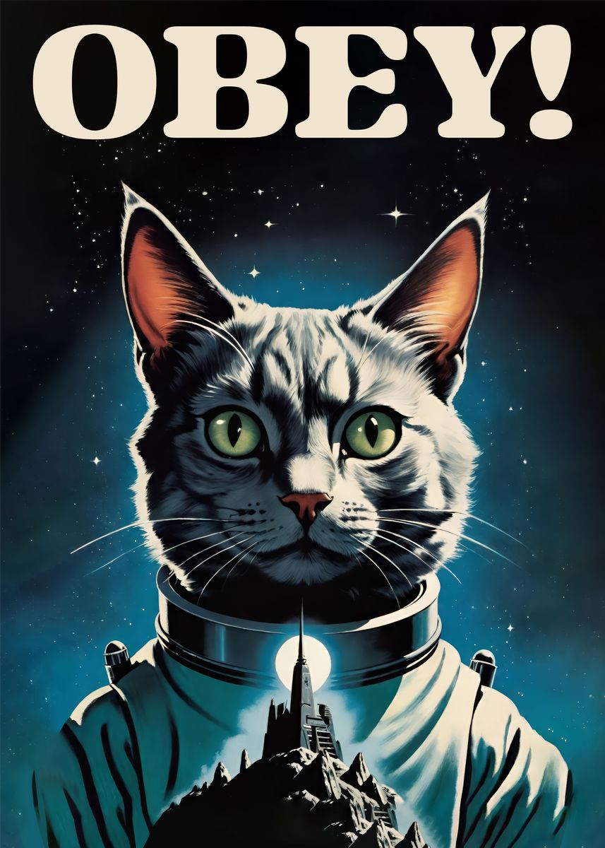 'OBEY Space Poster' Poster, picture, metal print, paint by ...