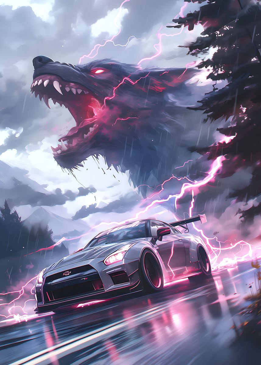 'Futuristic Monsters Car' Poster, picture, metal print, paint by ...