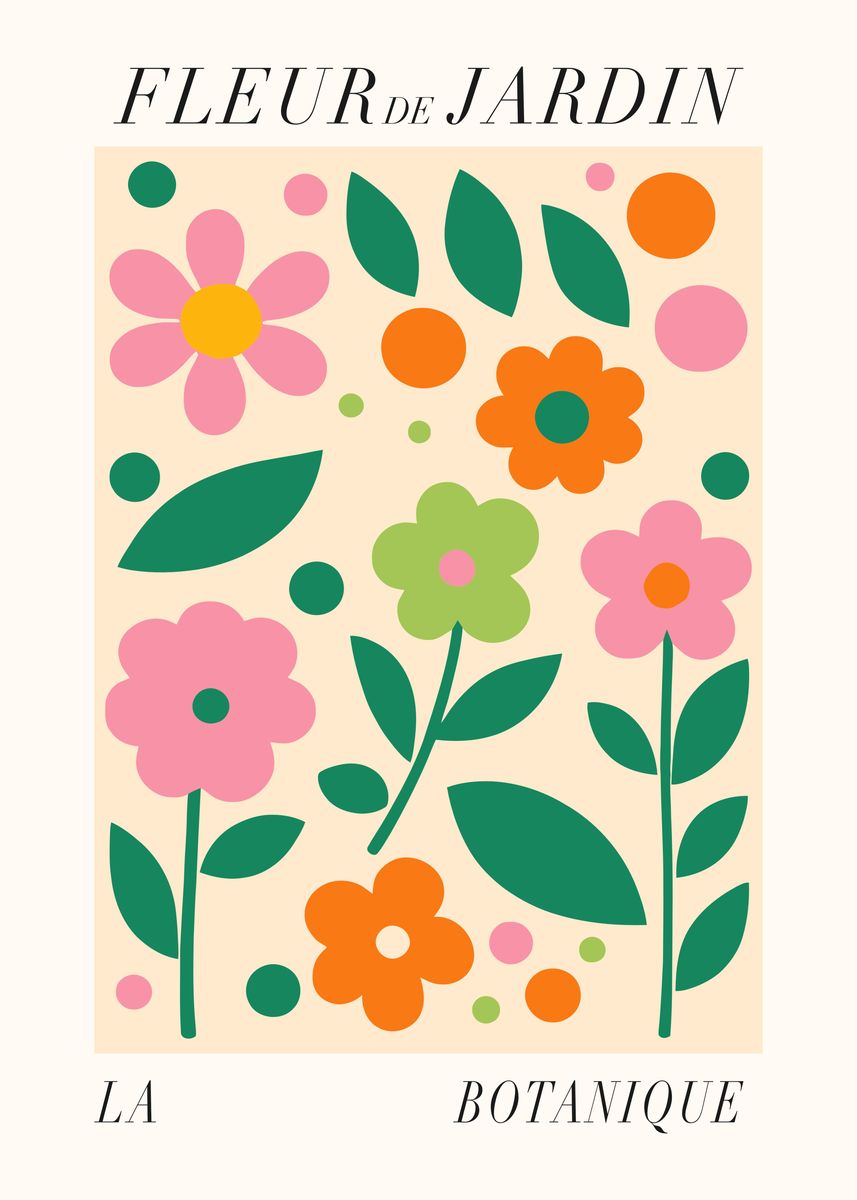 'Colorful Fleurs Design' Poster, picture, metal print, paint by ...