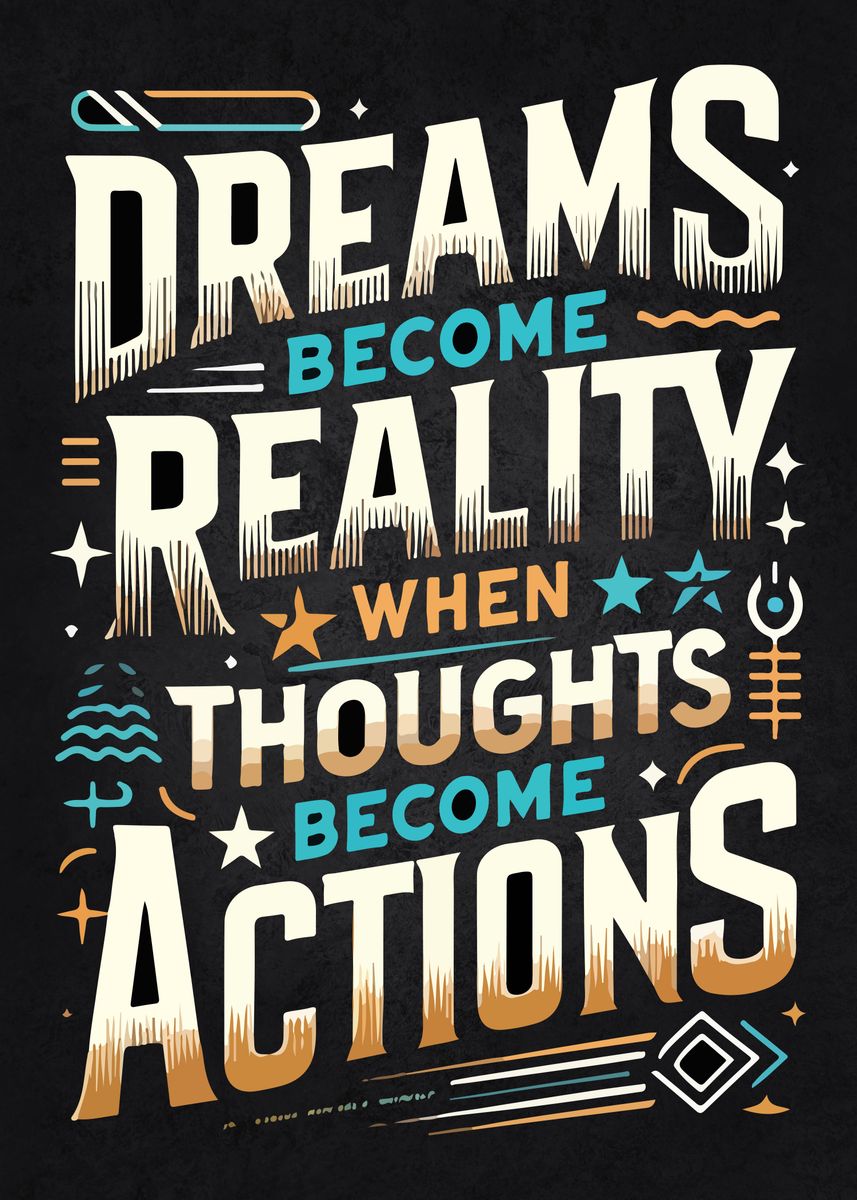 'Dreams vs Actions' Poster, picture, metal print, paint by CHAN | Displate
