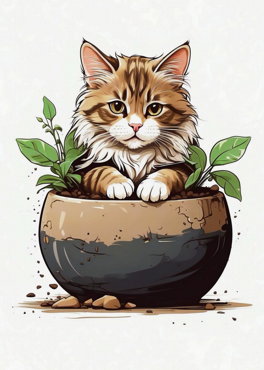 'Cutty Cat' Poster, picture, metal print, paint by Savinda | Displate