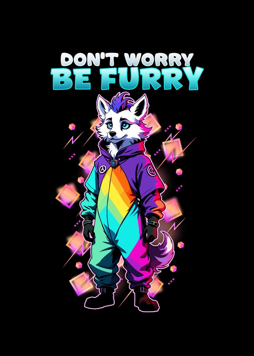 'Dont Worry Be Furry' Poster, picture, metal print, paint by biNutz ...