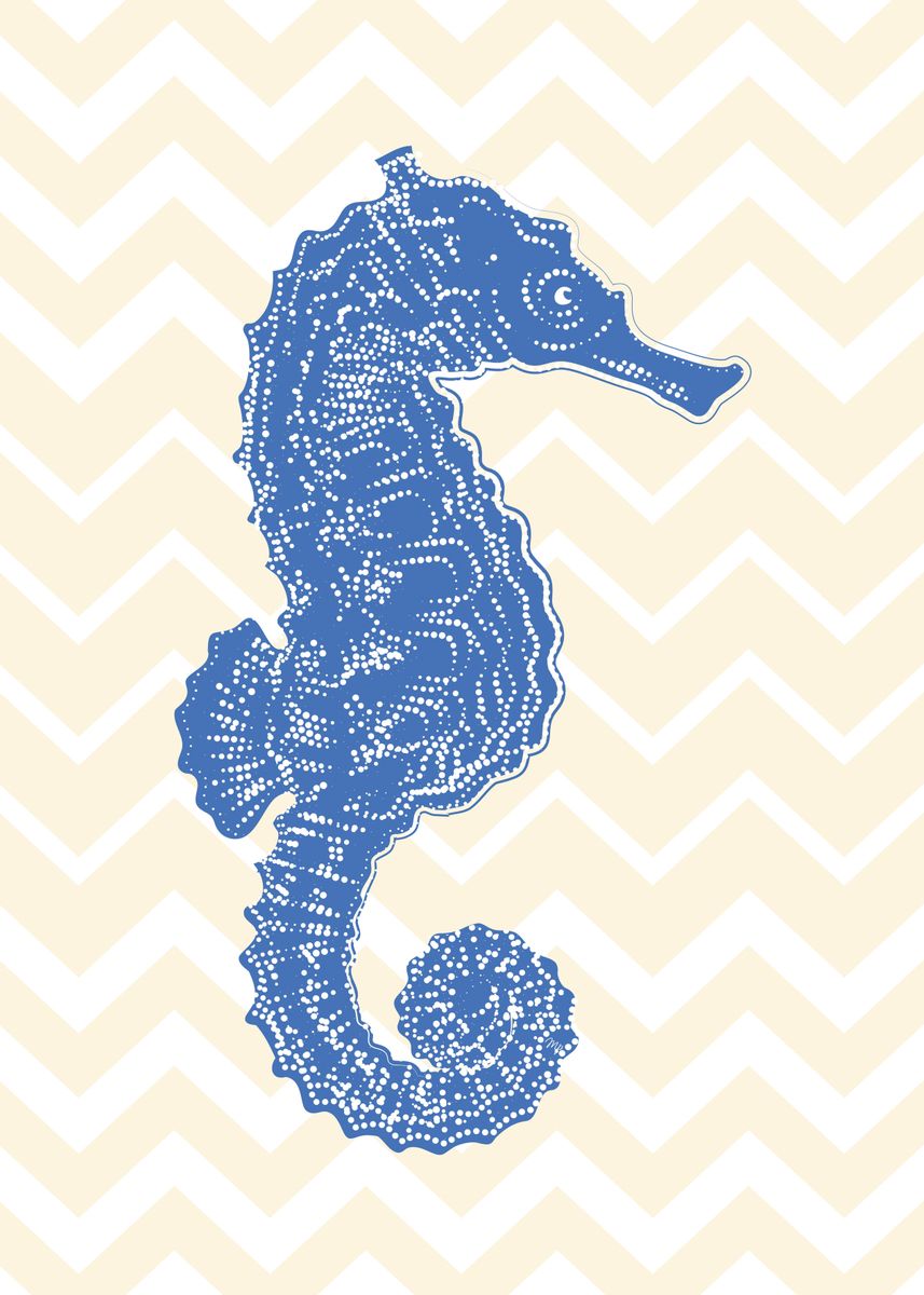 'Blue Sea Life Three Set' Poster, picture, metal print, paint by ...