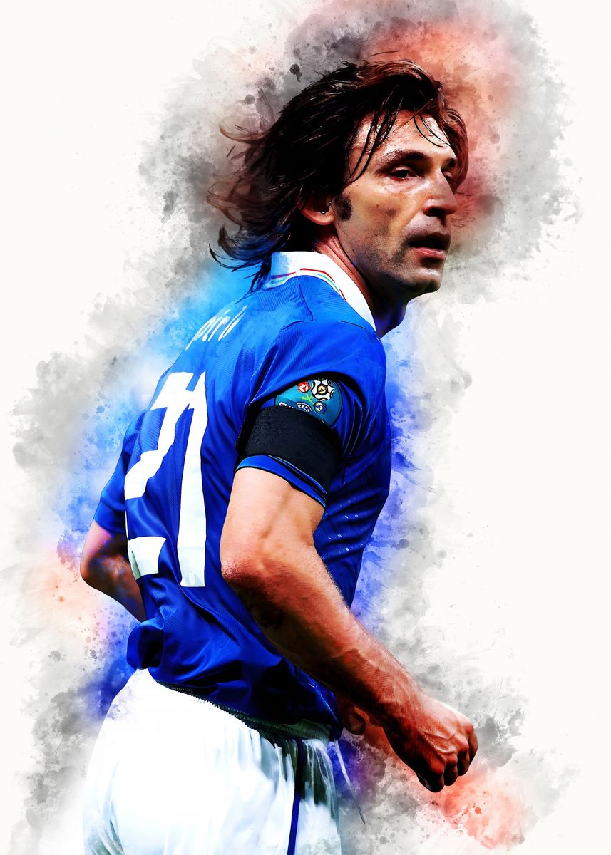 'Andrea Pirlo Watercolor' Poster, picture, metal print, paint by Cao ...