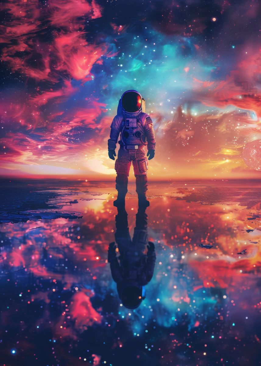 'Astronaut Galaxy' Poster, picture, metal print, paint by Oliver Ben ...