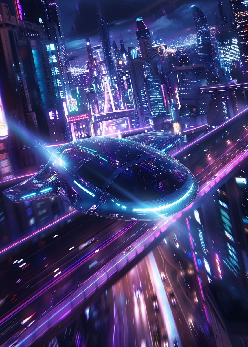 'Quantum Drift' Poster, picture, metal print, paint by Rawbin | Displate