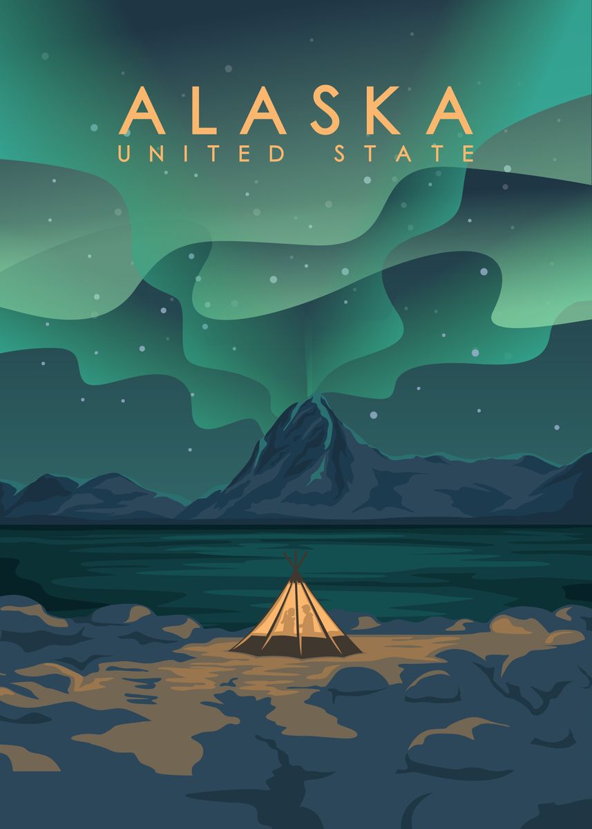 'Alaska united state' Poster, picture, metal print, paint by zulvikar ...