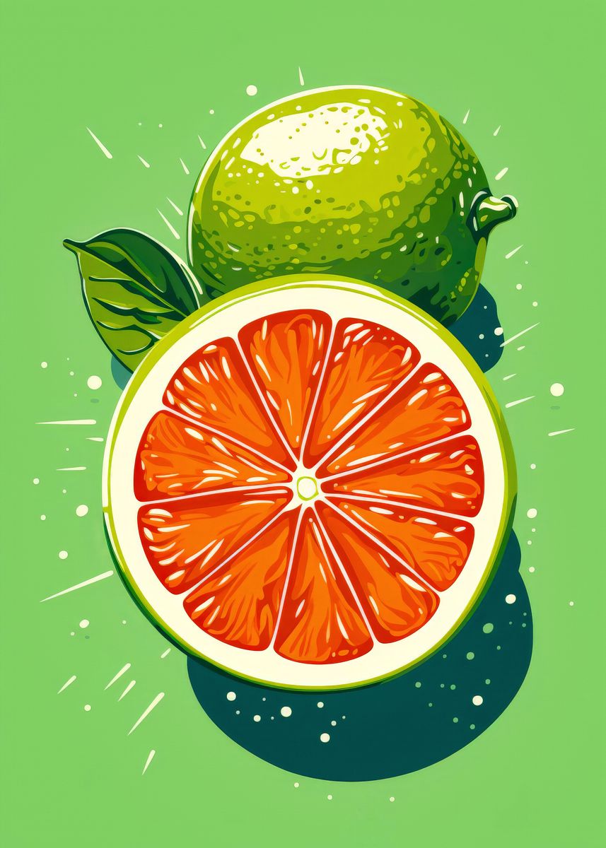 'Zesty Citrus Pop Art' Poster, picture, metal print, paint by Steel ...