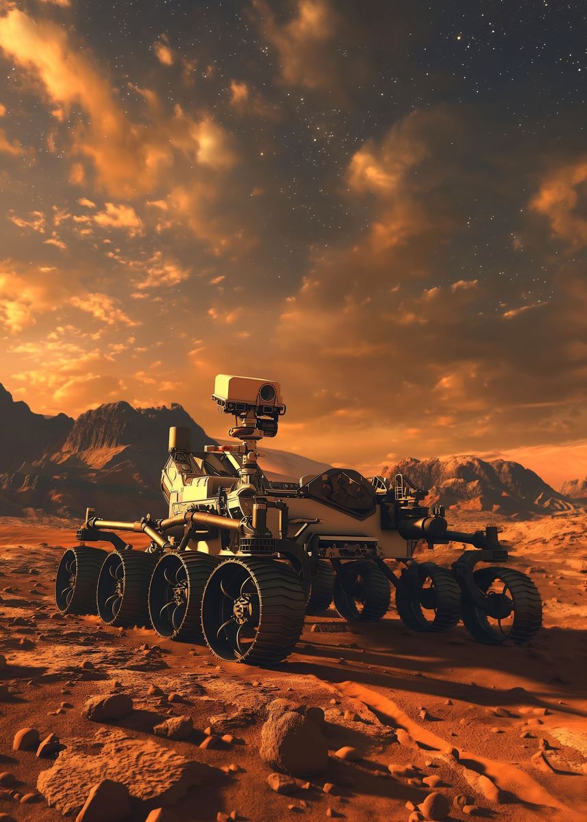 'Martian Rover' Poster, picture, metal print, paint by Rawbin | Displate