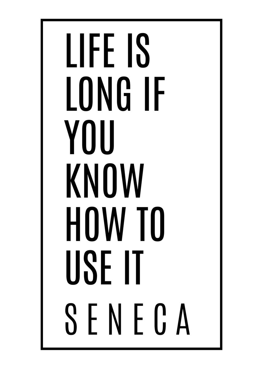 'Seneca Quote About Life' Poster, picture, metal print, paint by Jovana ...