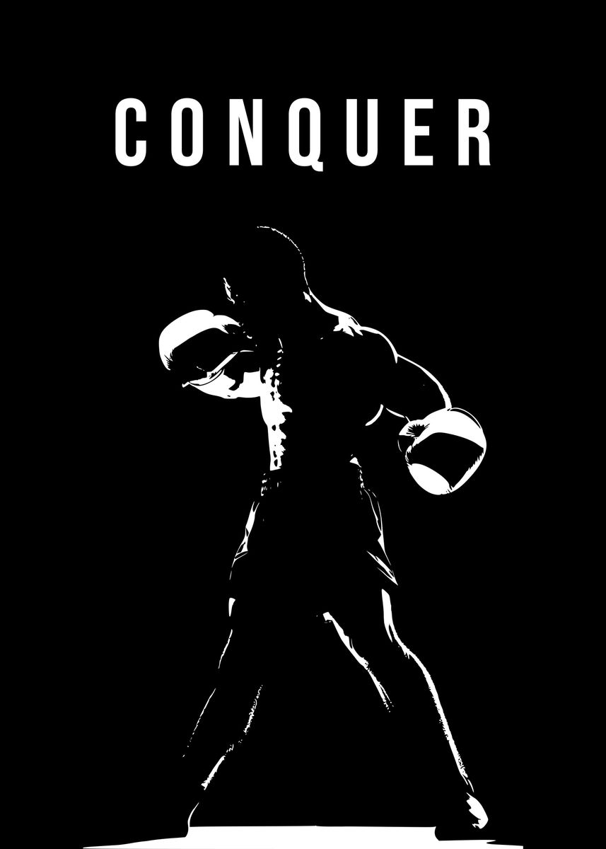 'Conquer Boxing Motivation' Poster, picture, metal print, paint by ...