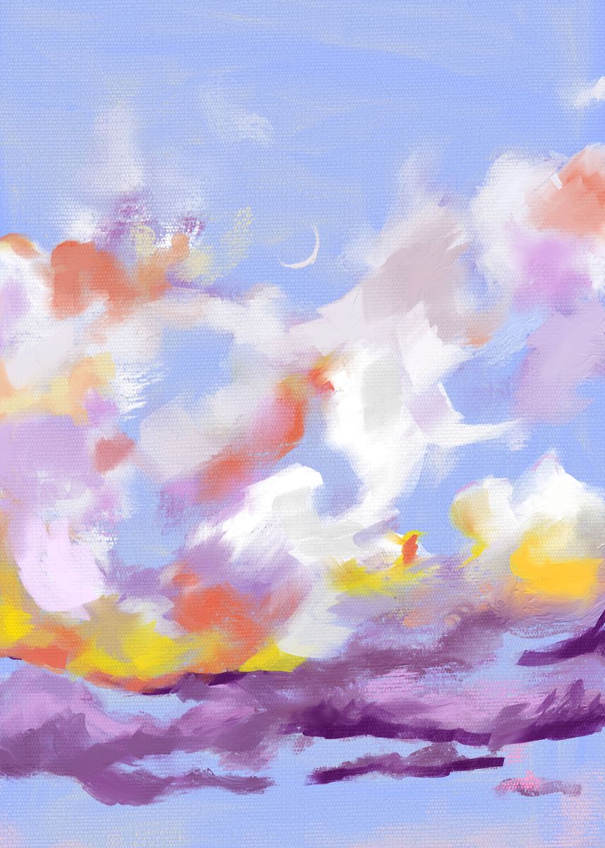 'Colorful Cloud Sky' Poster, picture, metal print, paint by Doodle ...