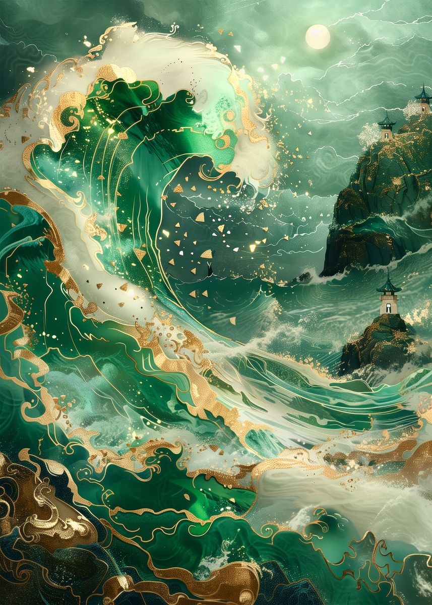 'Abstract kintsugi art' Poster, picture, metal print, paint by Leika ...