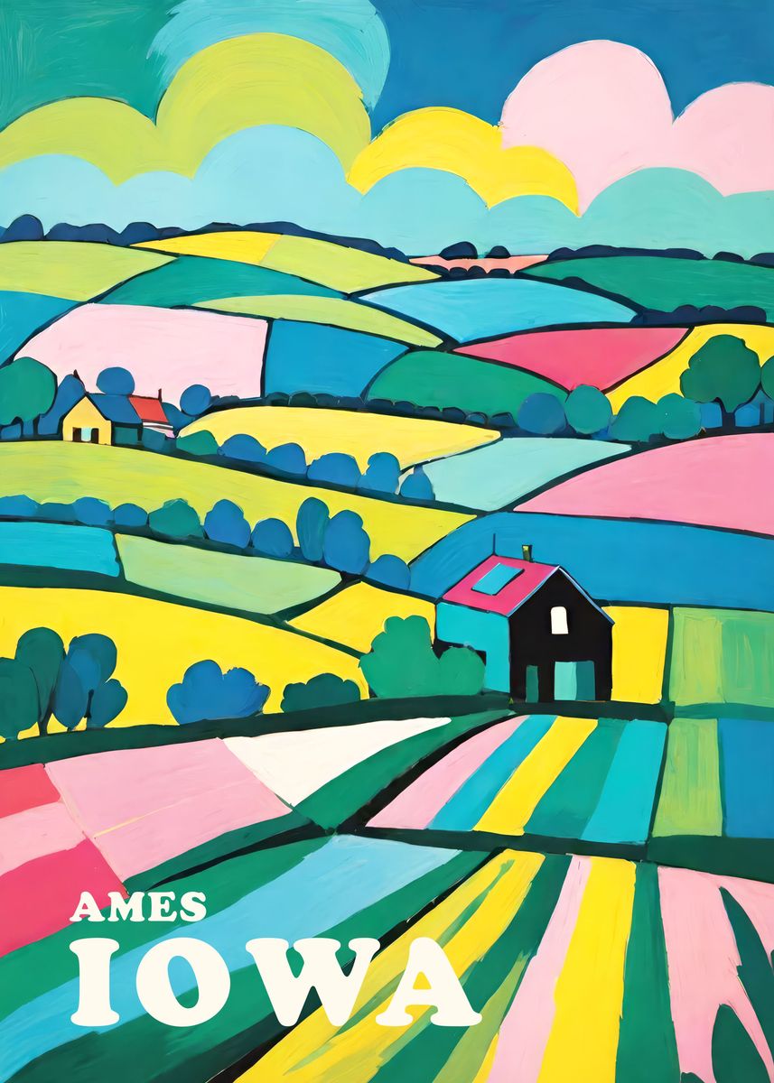 'Ames Iowa Landscape' Poster, picture, metal print, paint by ...