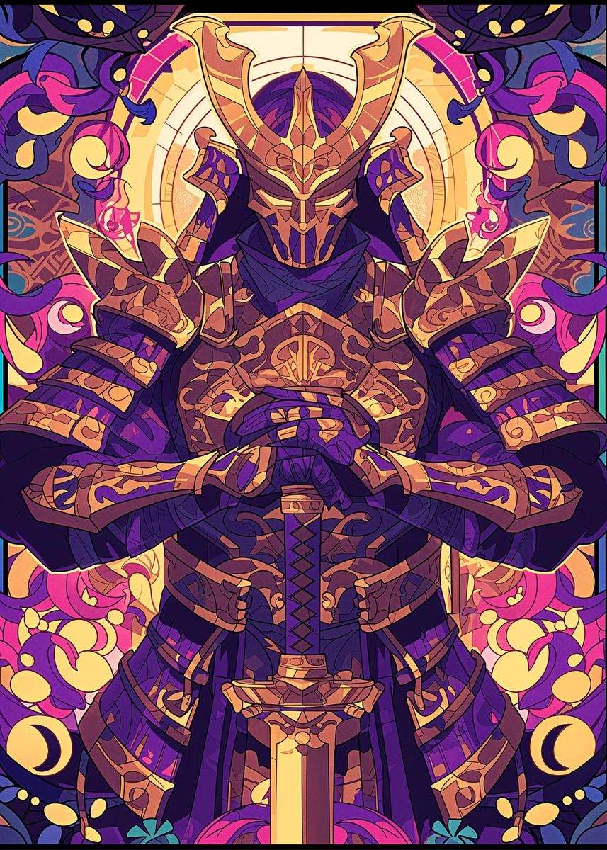 'Samurai Magic Card' Poster, picture, metal print, paint by SuperNova ...