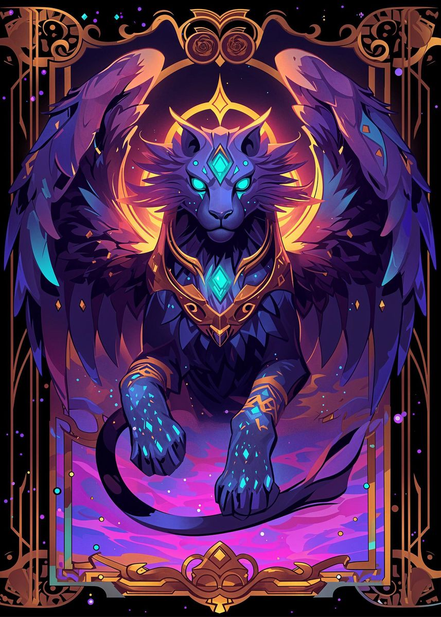 'Sphinx Magic Card' Poster, picture, metal print, paint by SuperNova ...