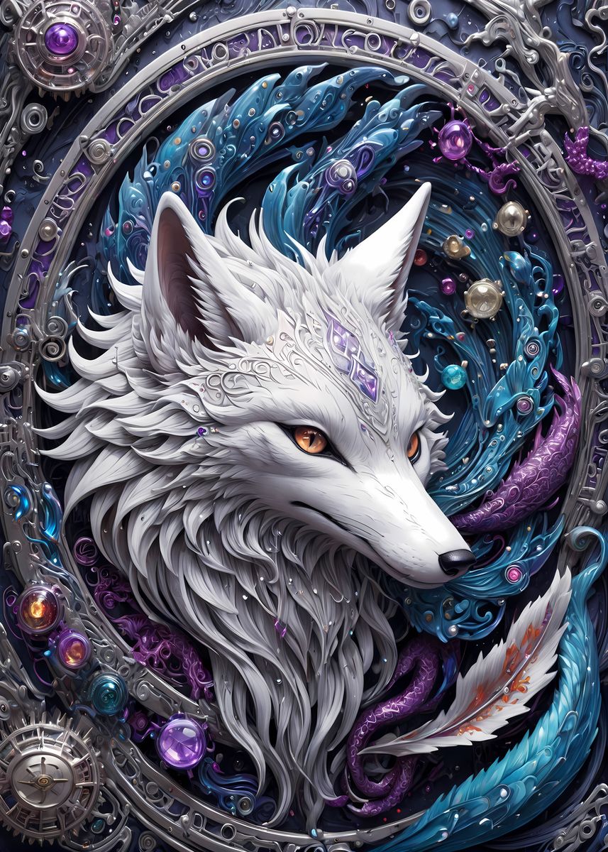 'Steampunk White Fox' Poster, picture, metal print, paint by Luong Phat ...