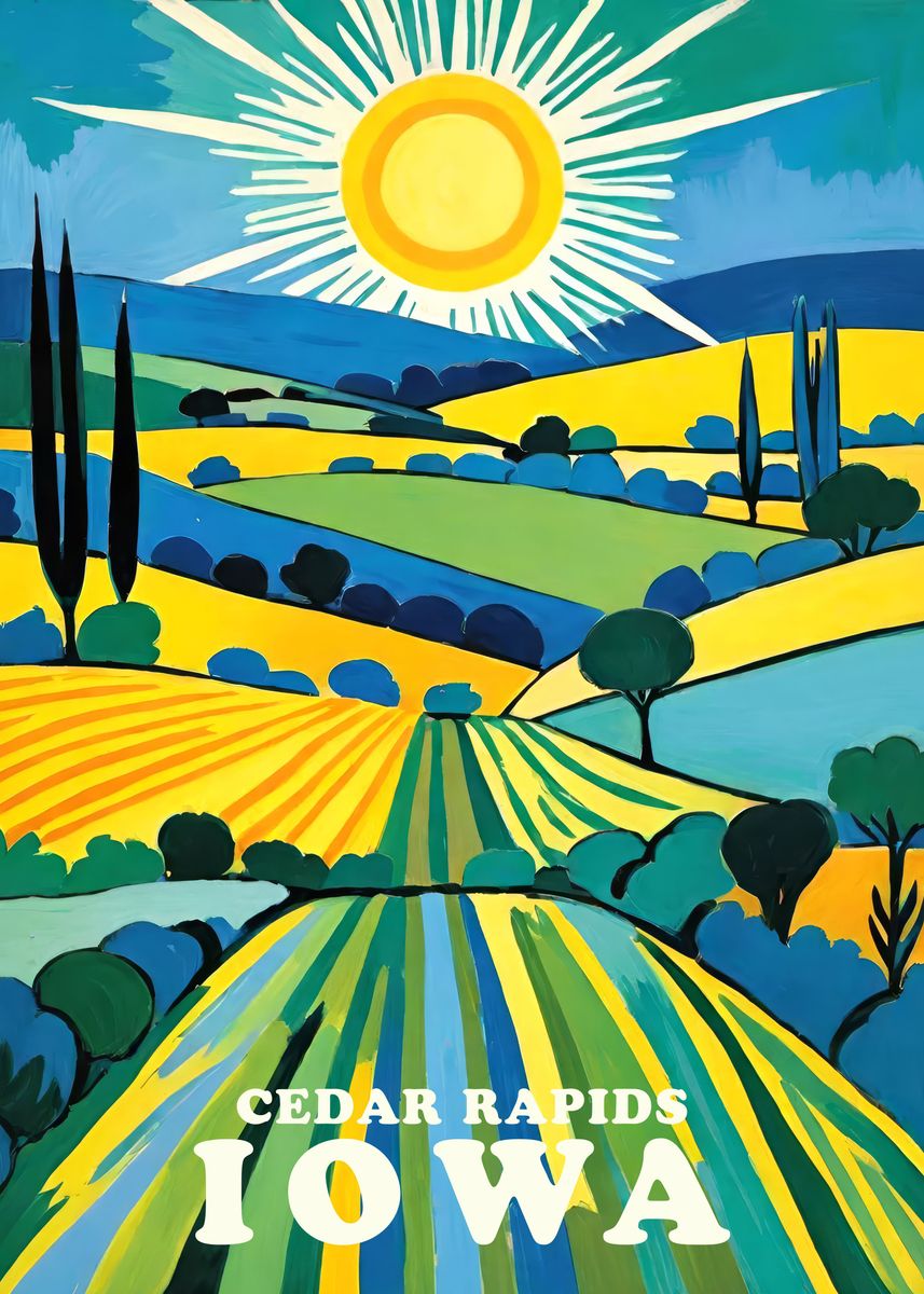 'Pure Iowa Sunshine' Poster, picture, metal print, paint by HyggeStudio ...