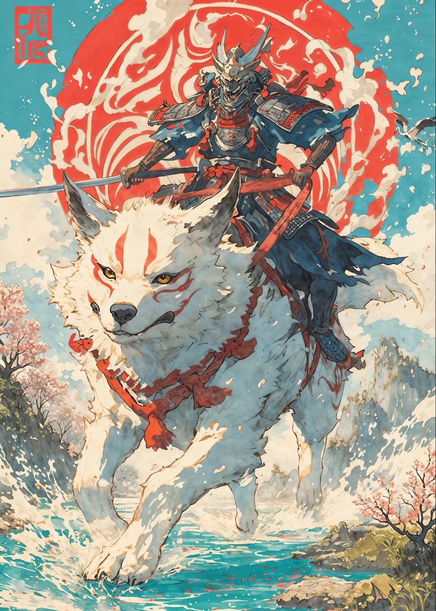 'Wolf Clan Samurai' Poster, picture, metal print, paint by Pixaverse ...
