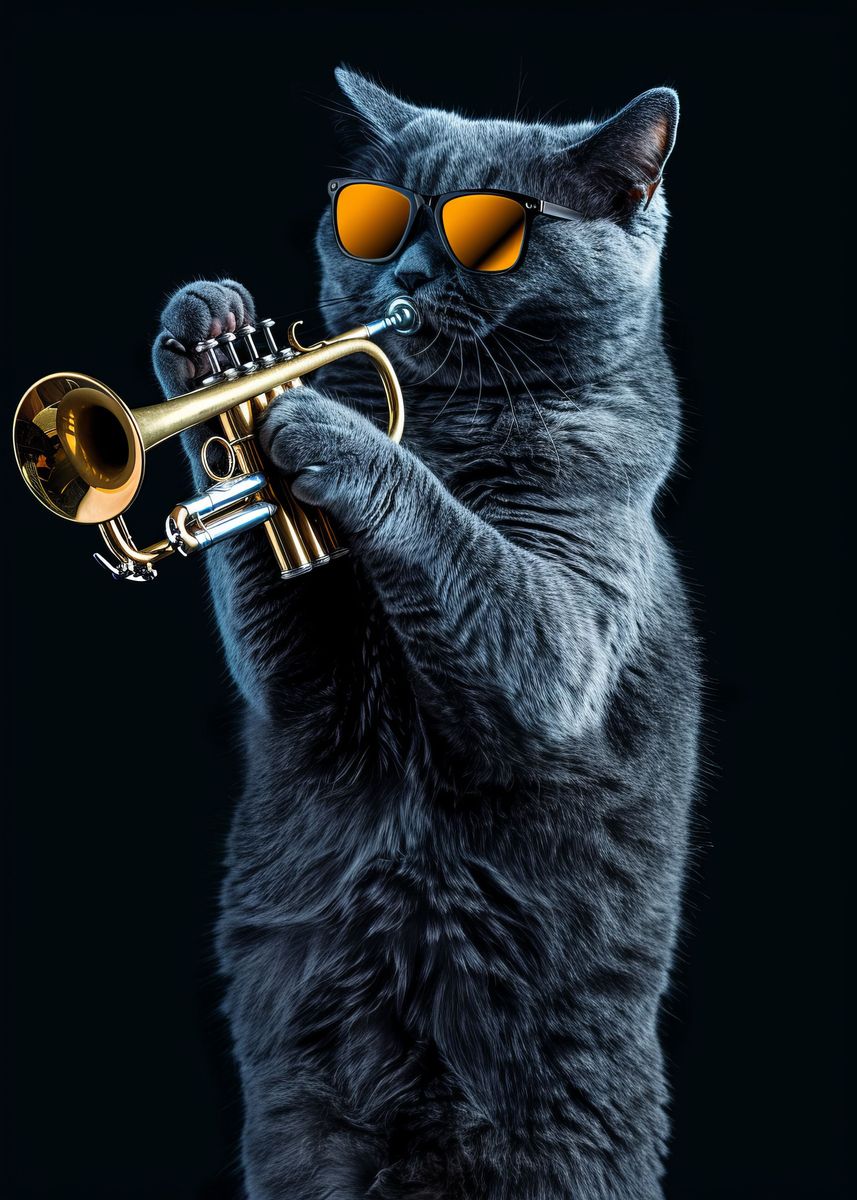 'Russian Blue Trumpet' Poster, picture, metal print, paint by Henning ...