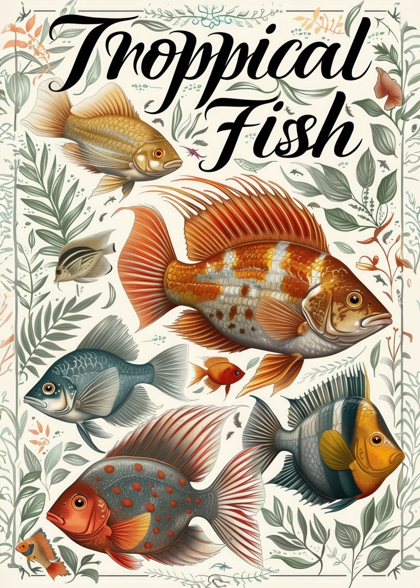 'Tropical fish poster' Poster, picture, metal print, paint by Artsynth ...