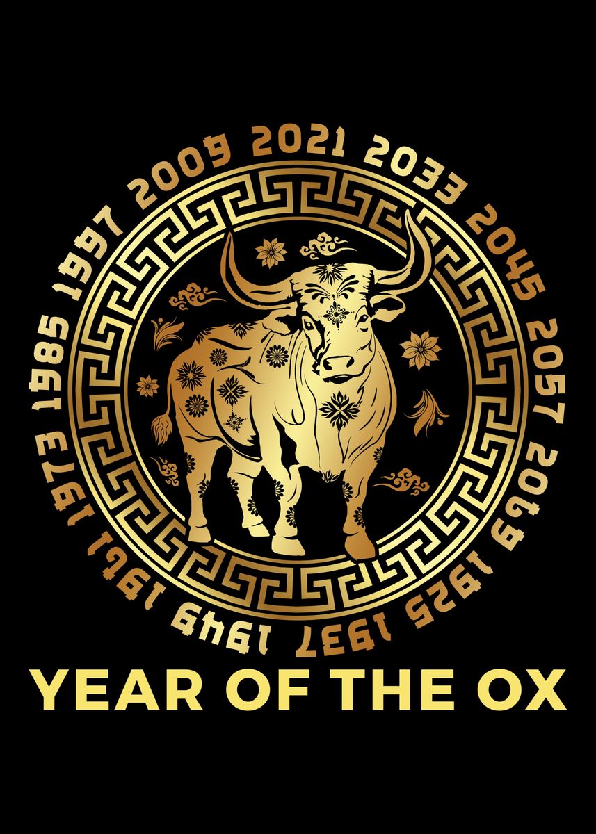 'Chinese New Year Of The Ox' Poster, picture, metal print, paint by ...