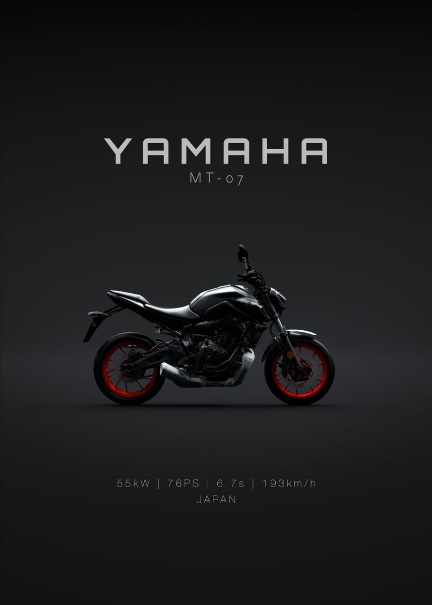 'Yamaha MT 07 2021' Poster, picture, metal print, paint by 21 MXM ...