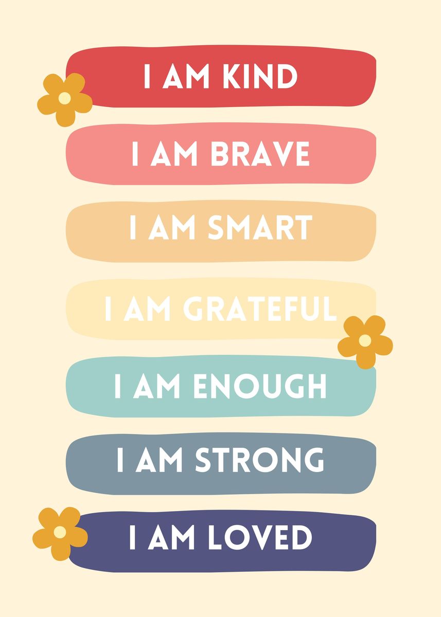 'Positive Affirmation ' Poster, picture, metal print, paint by Nandita ...