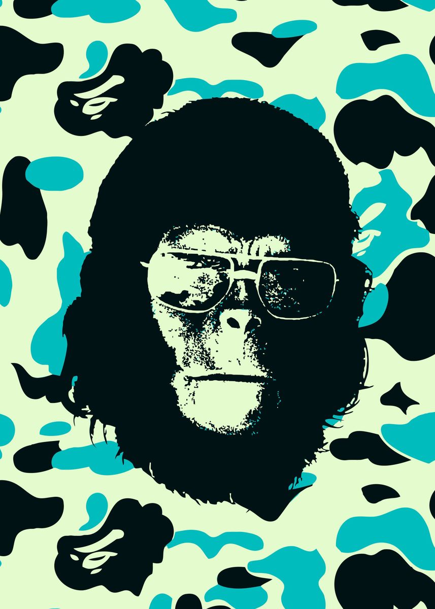 'Monkey Ape' Poster, picture, metal print, paint by Fudin Alfana | Displate