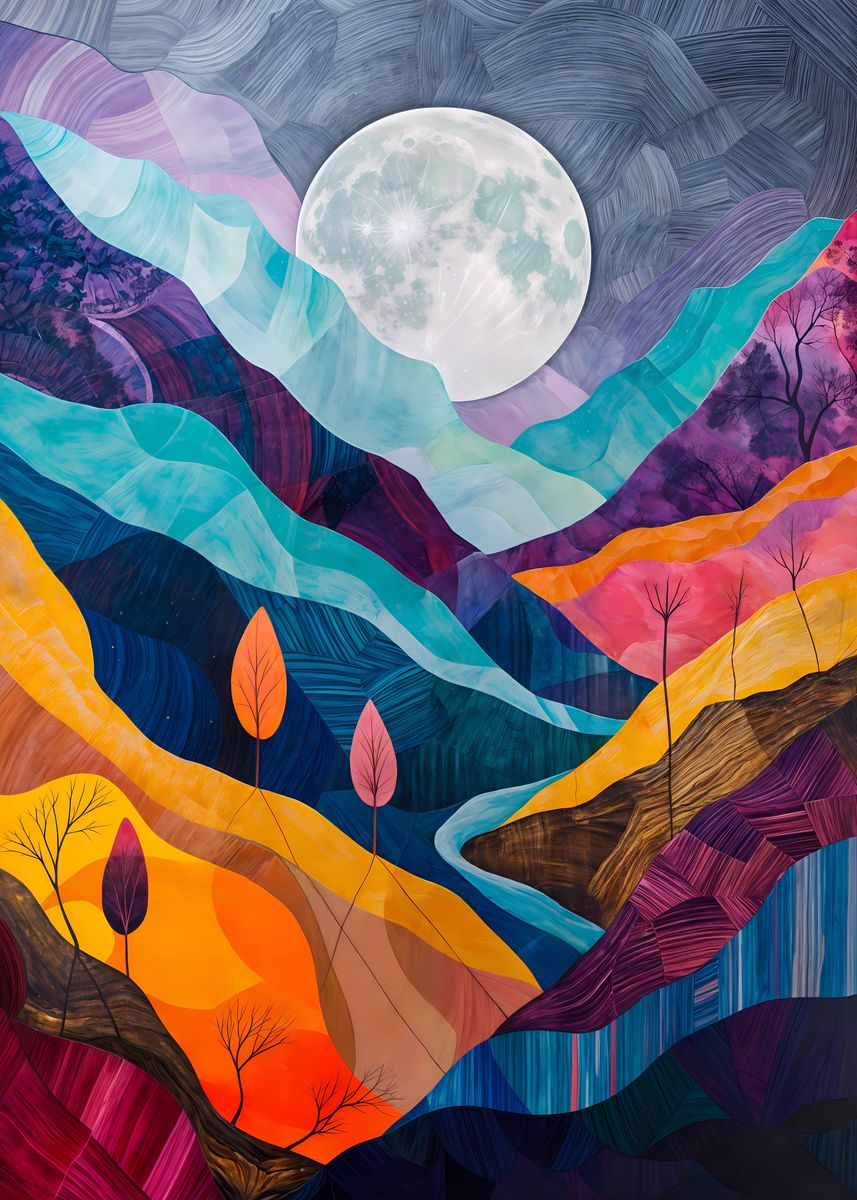 'Nature Landscape Abstract' Poster, picture, metal print, paint by ...