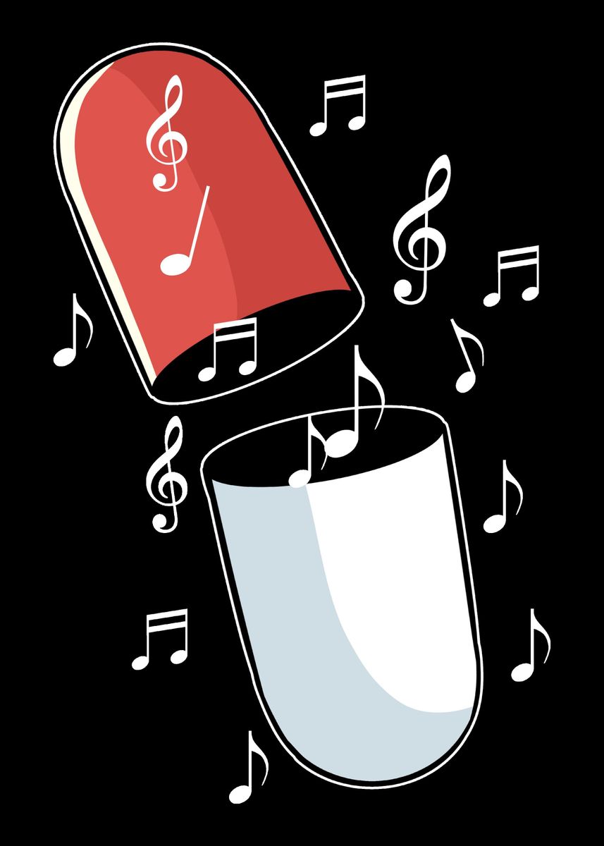 'Music Pill Music Professor' Poster, picture, metal print, paint by ...