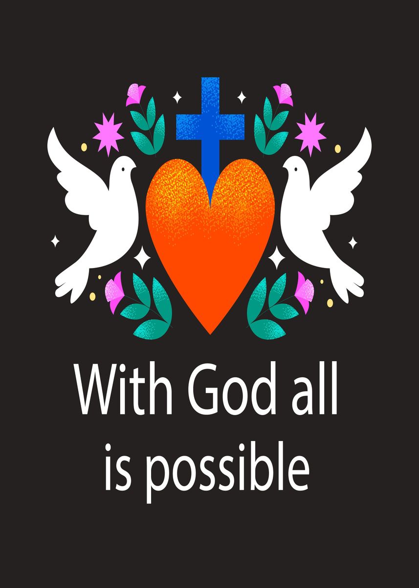 'god love' Poster, picture, metal print, paint by ichimdp | Displate