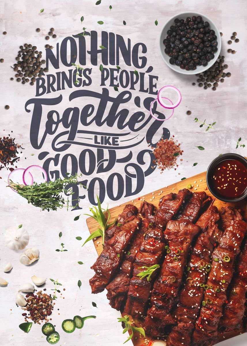 'Good Food Chilli Ribs' Poster, picture, metal print, paint by Stefan ...