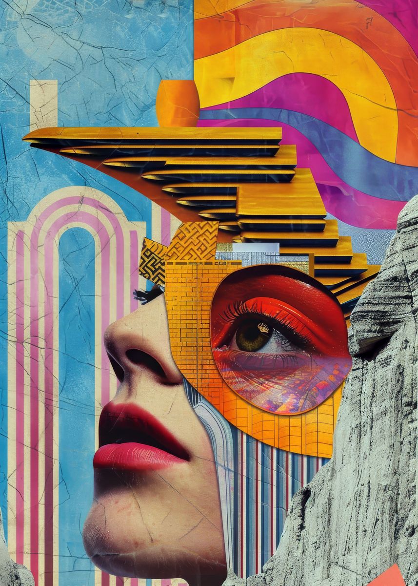 'Hidden Collage Beauty' Poster, picture, metal print, paint by Omarific ...