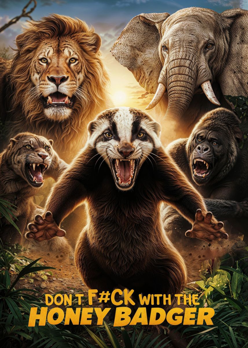 'Dont F With Honey Badger' Poster, picture, metal print, paint by Bruno ...