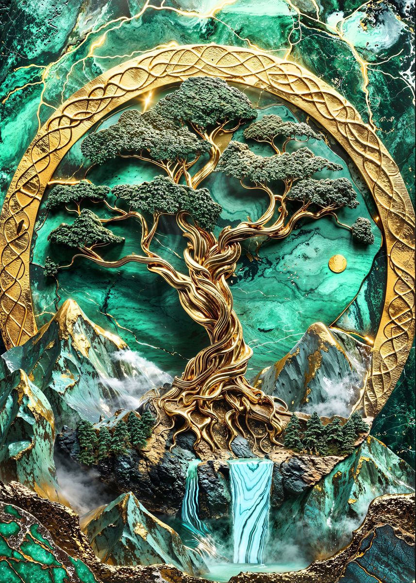 'World Tree Yggdrasil Art' Poster, picture, metal print, paint by ...