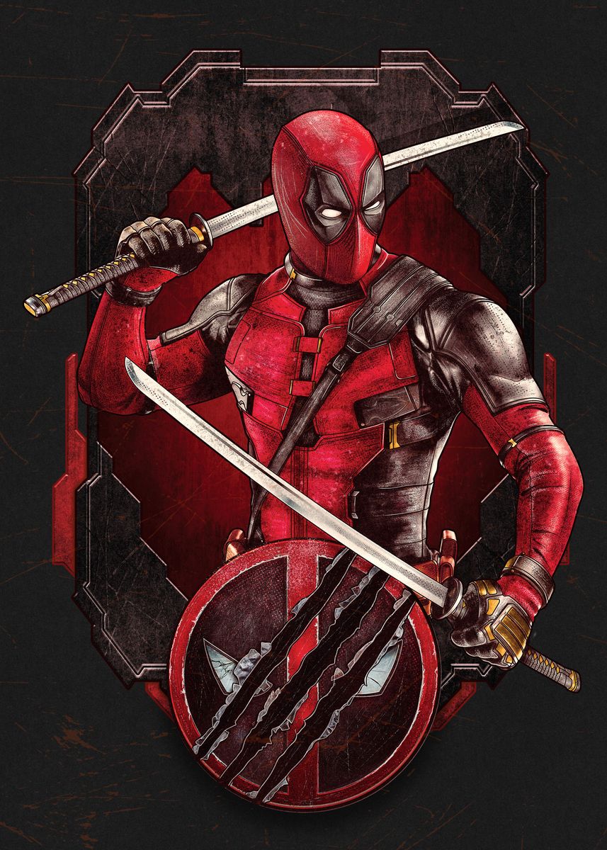 'Deadpool Illustrated Logo' Poster, picture, metal print, paint by ...