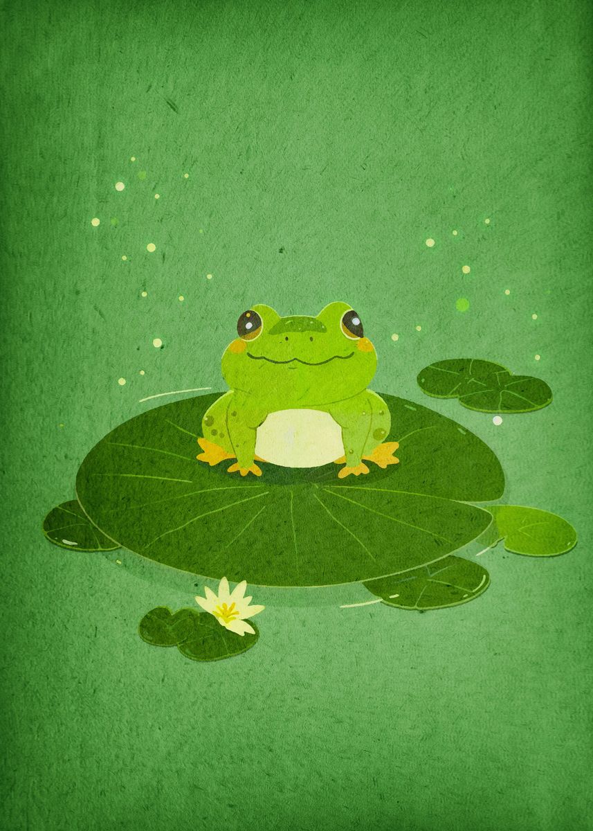 'Frog Cartoon Animal' Poster, picture, metal print, paint by Anime ...