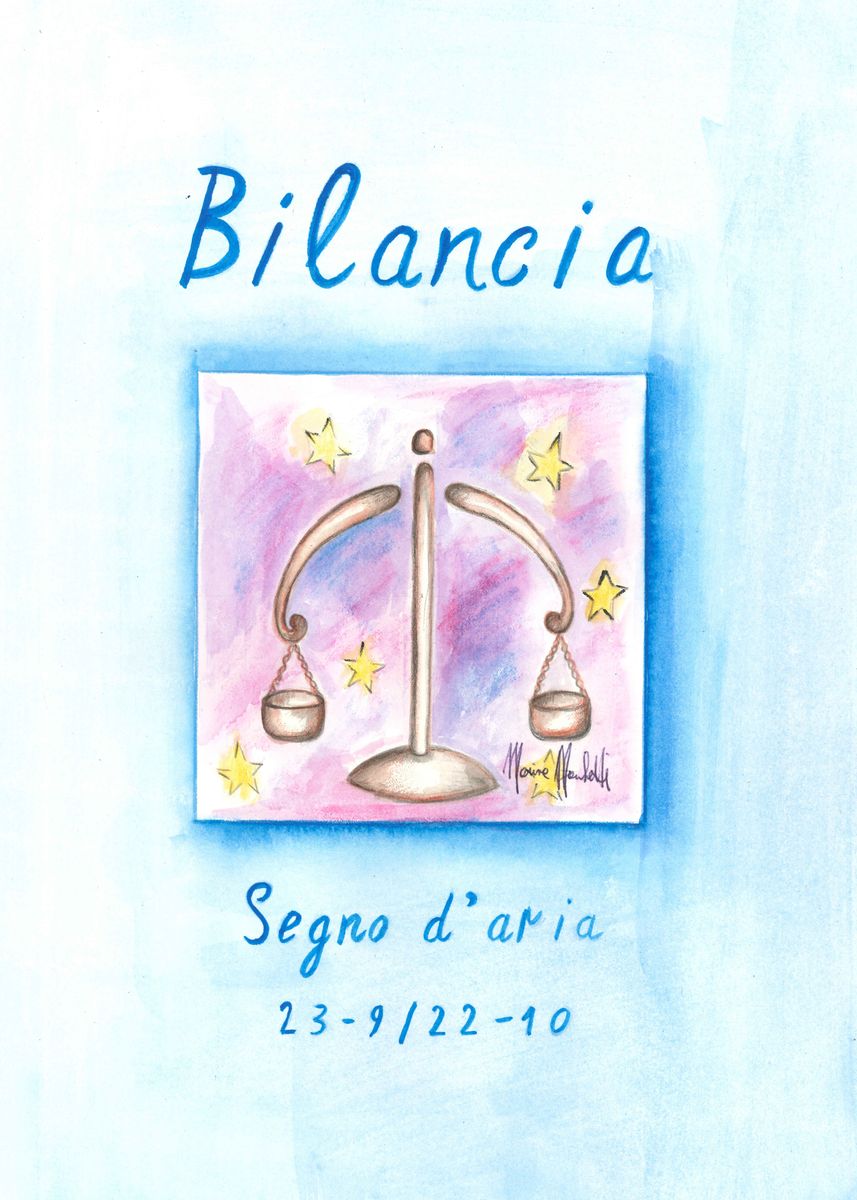 'ZODIACO Bilancia' Poster, picture, metal print, paint by MARINA ...
