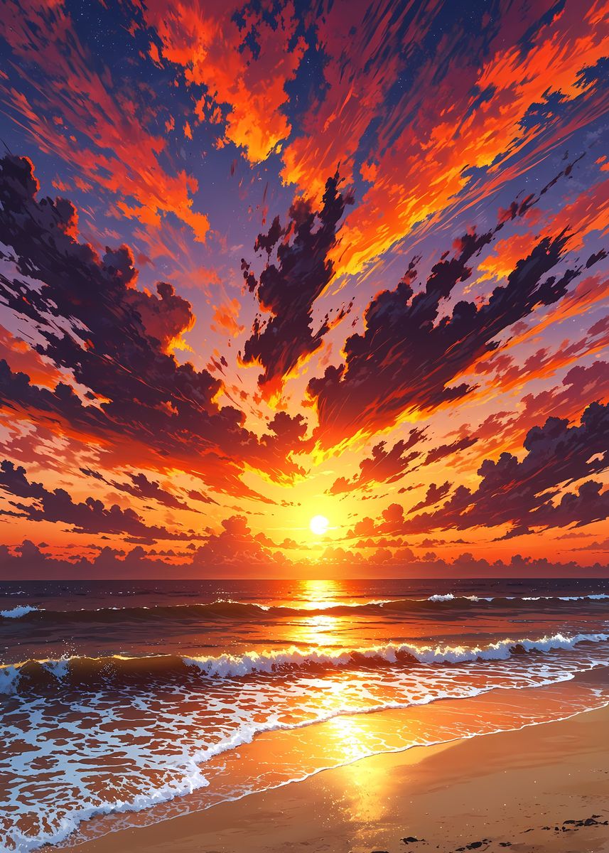 'Maldives Sunset Dream' Poster, picture, metal print, paint by Shamoon ...