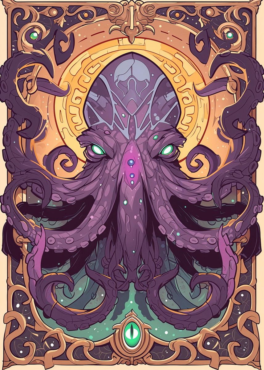 'Kraken Magic Card' Poster, picture, metal print, paint by SuperNova ...