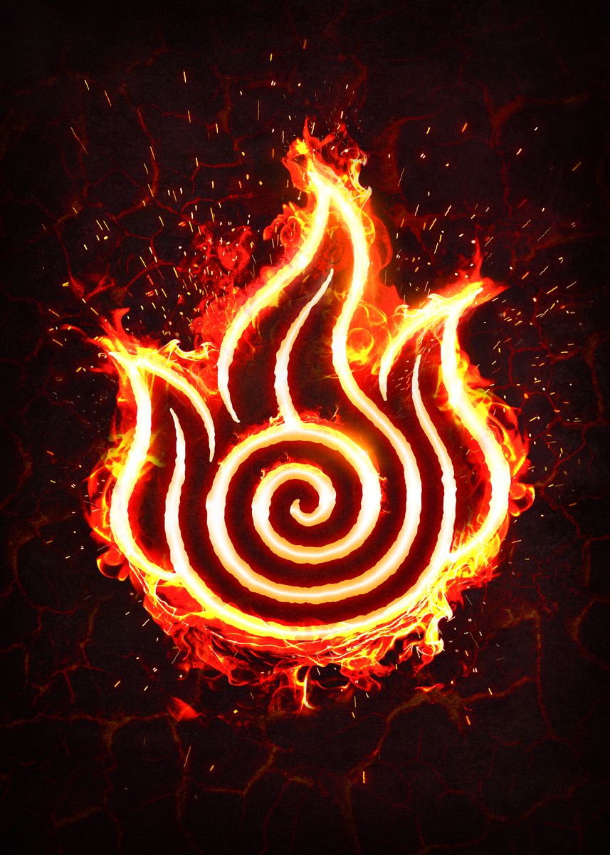'Fire Symbol' Poster, picture, metal print, paint by Avatar: The Last ...