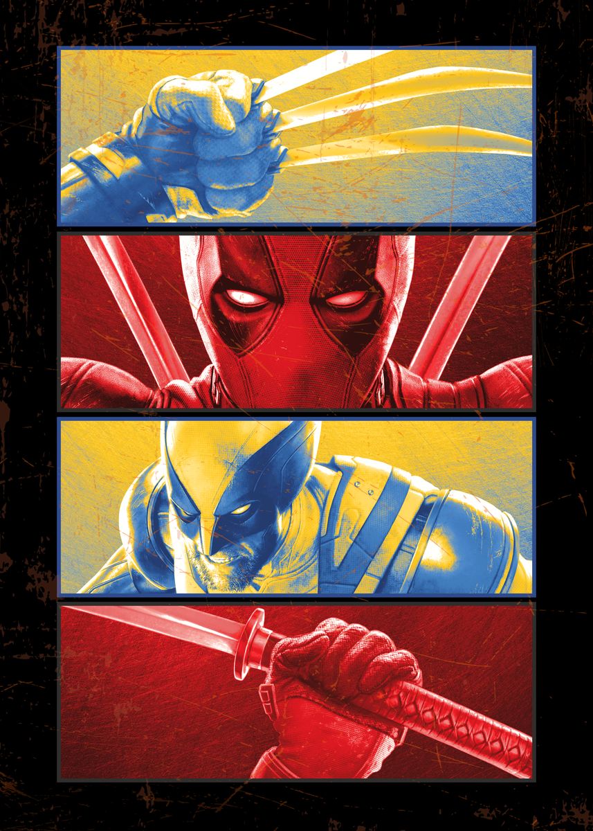 'Deadpool & Wolverine Stack' Poster, picture, metal print, paint by ...