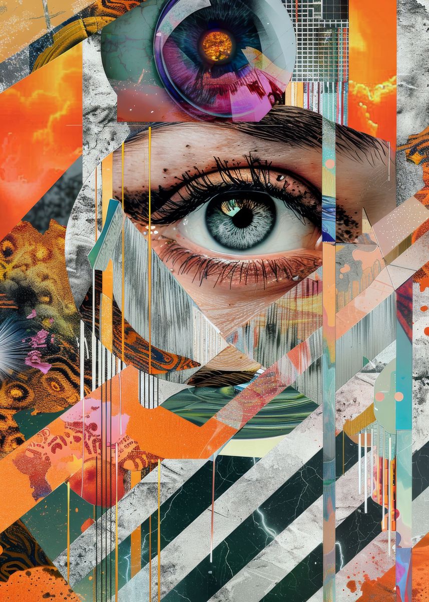 'Collage Eye Colored' Poster, picture, metal print, paint by Omarific ...
