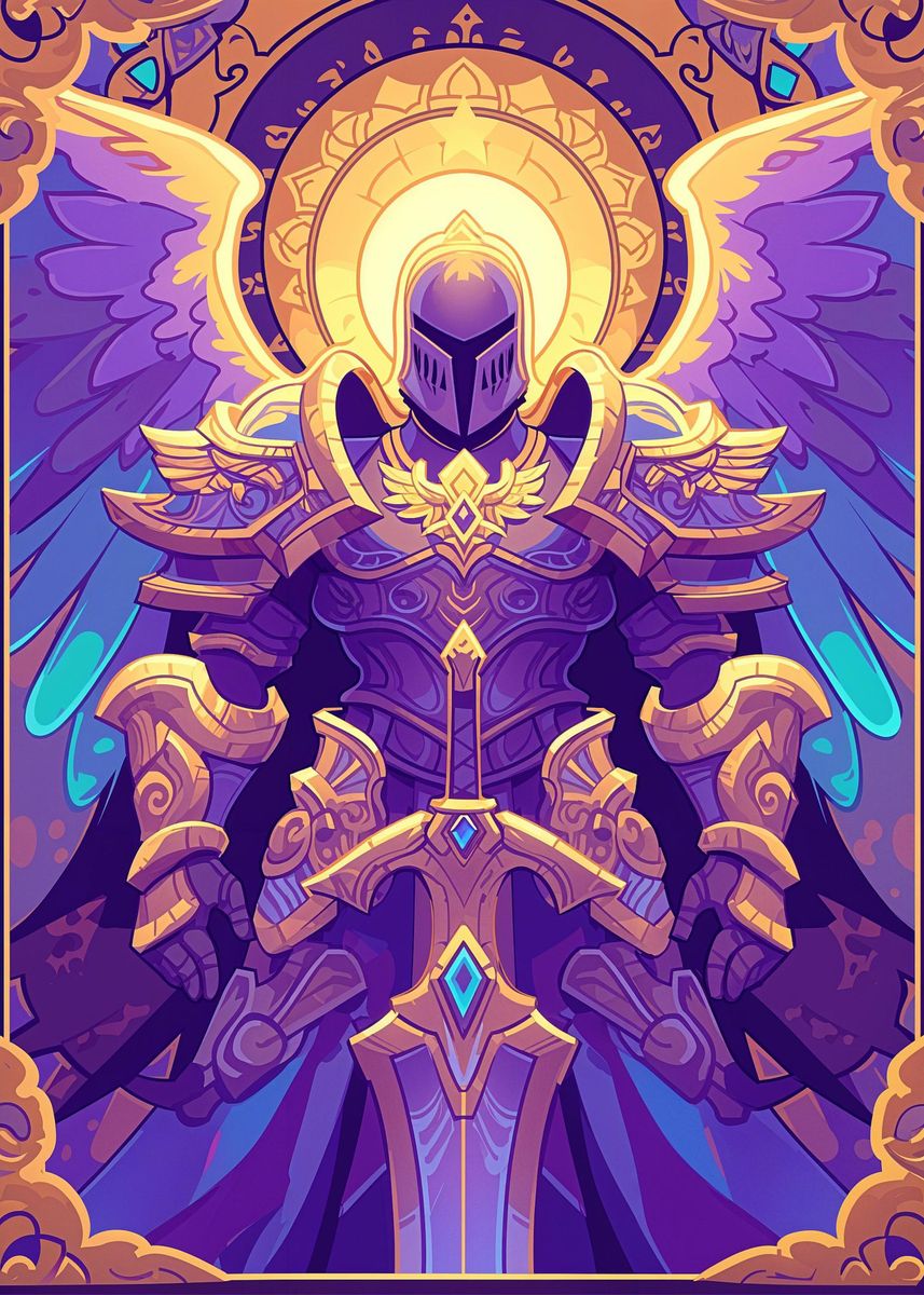 'Angelic Paladin Magic Card' Poster, picture, metal print, paint by ...