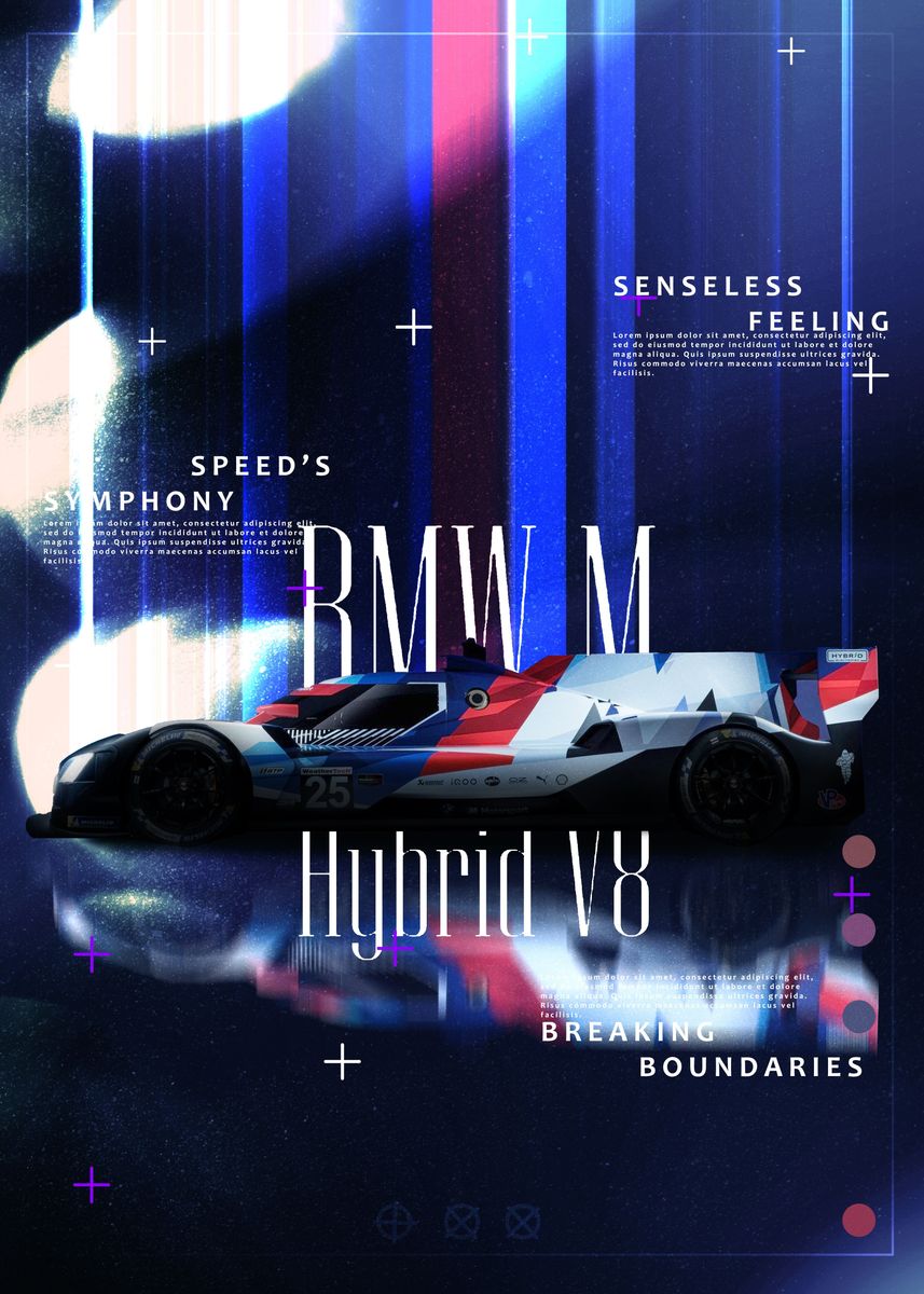 'BMW M Hybrid V8 Hypercar' Poster, picture, metal print, paint by ...