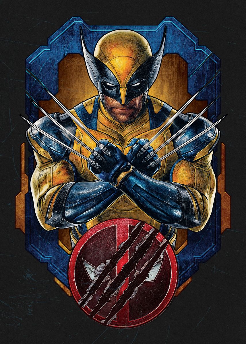 'Wolverine Illustrated Logo' Poster, picture, metal print, paint by ...